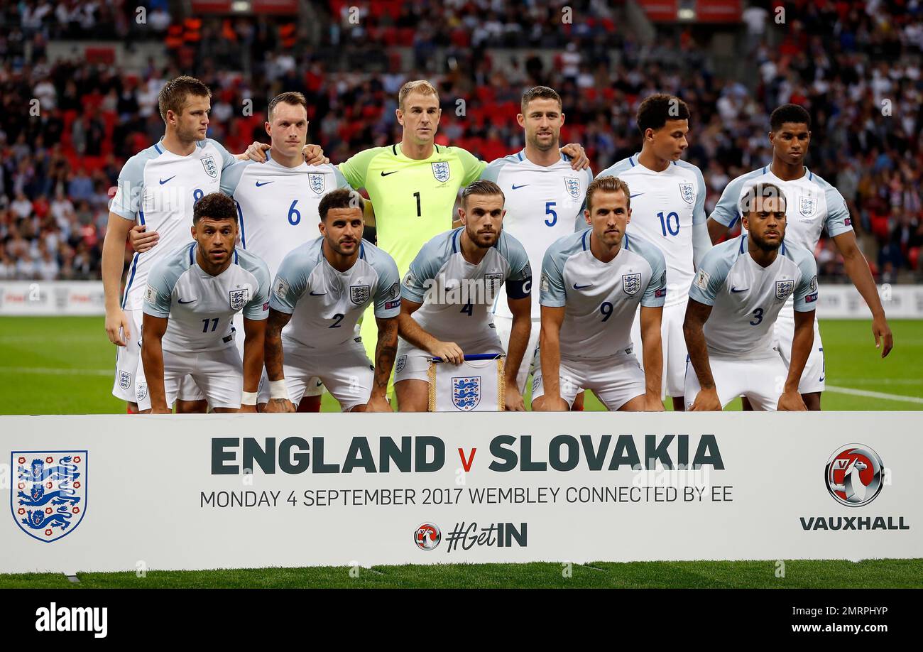 Team England poses prior the World Cup Group F qualifying soccer match ...