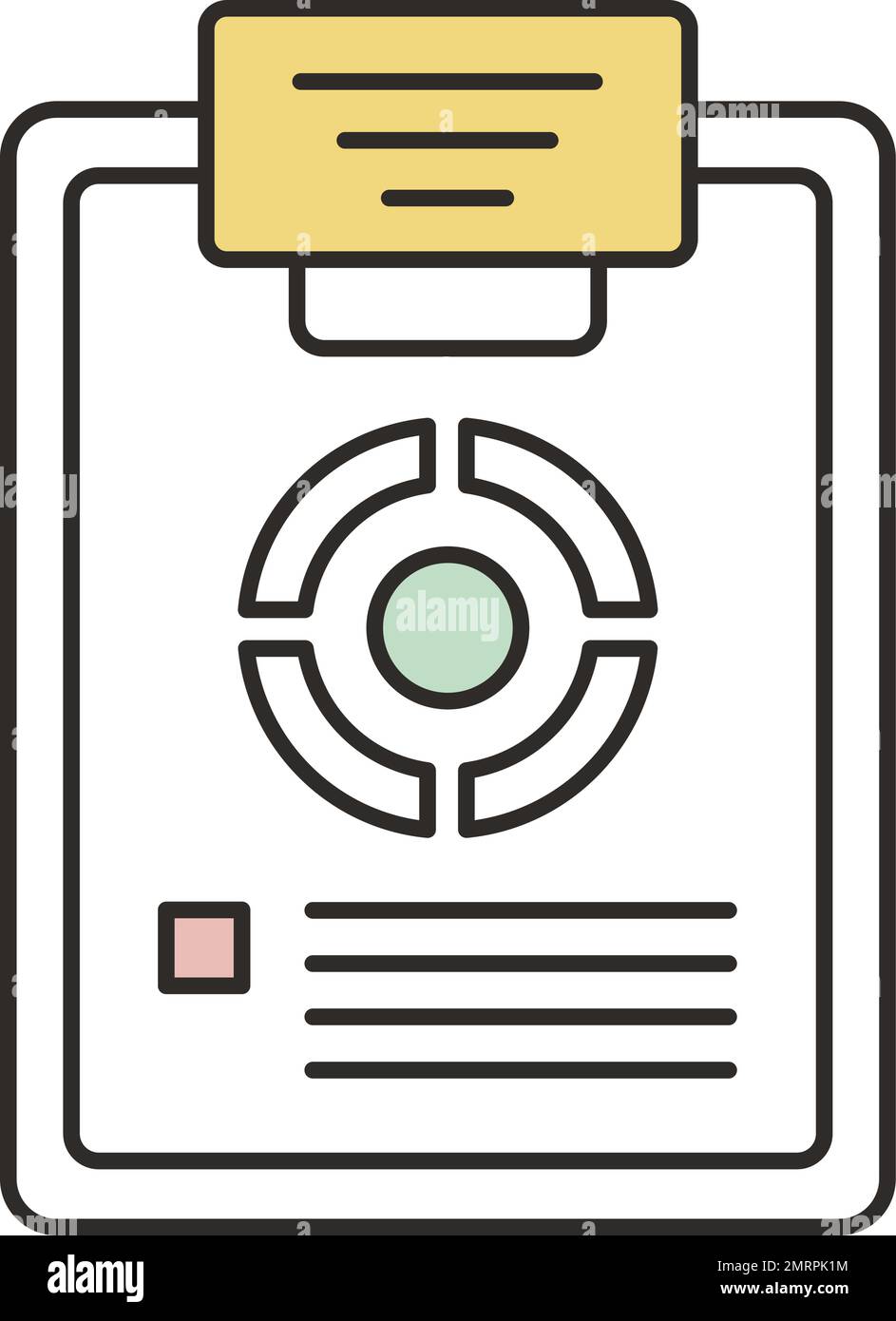 Clipboard with business or market analytic report flat vector icon ...