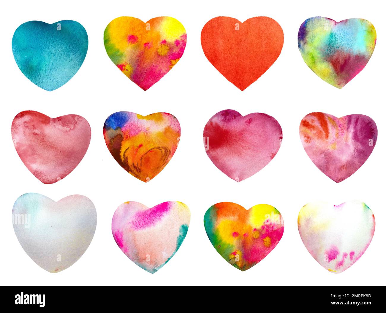 Collection illustration heart paint isolated on white background Stock ...
