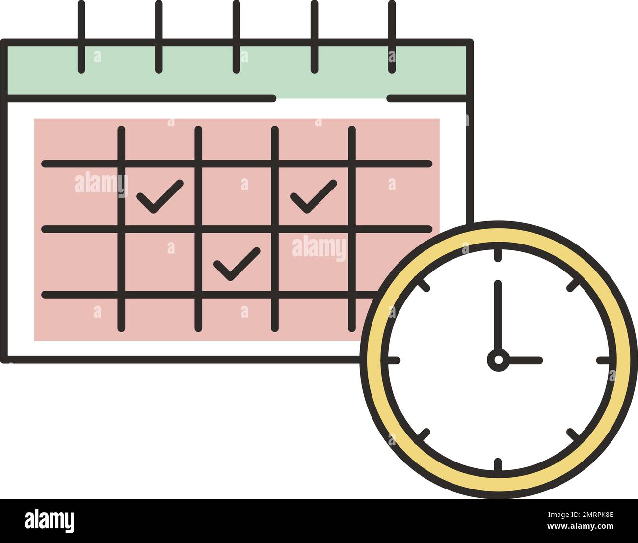 Business schedule planning and timing icon. Vector calendar timetable with appointment or event ...