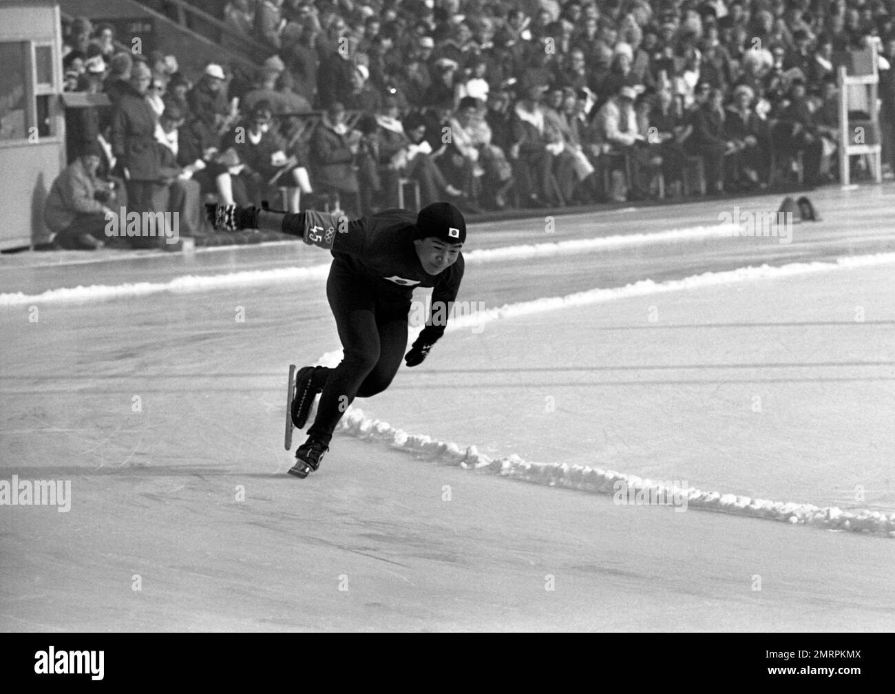 Satoshi Shinpo of Japan in action in the 500 meters men's speed skating ...