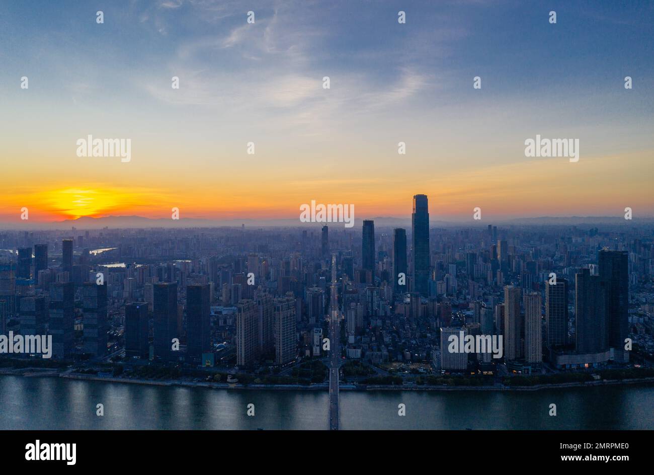 Aerial j bridge in changsha xiangjiang river city Stock Photo - Alamy