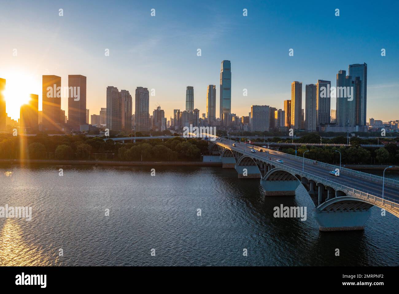 Aerial j bridge in changsha xiangjiang river city Stock Photo - Alamy
