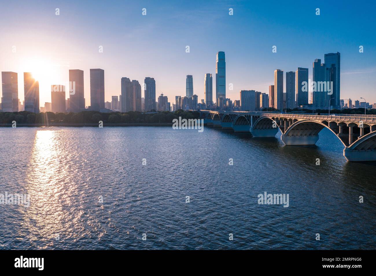 Aerial j bridge in changsha xiangjiang river city Stock Photo - Alamy