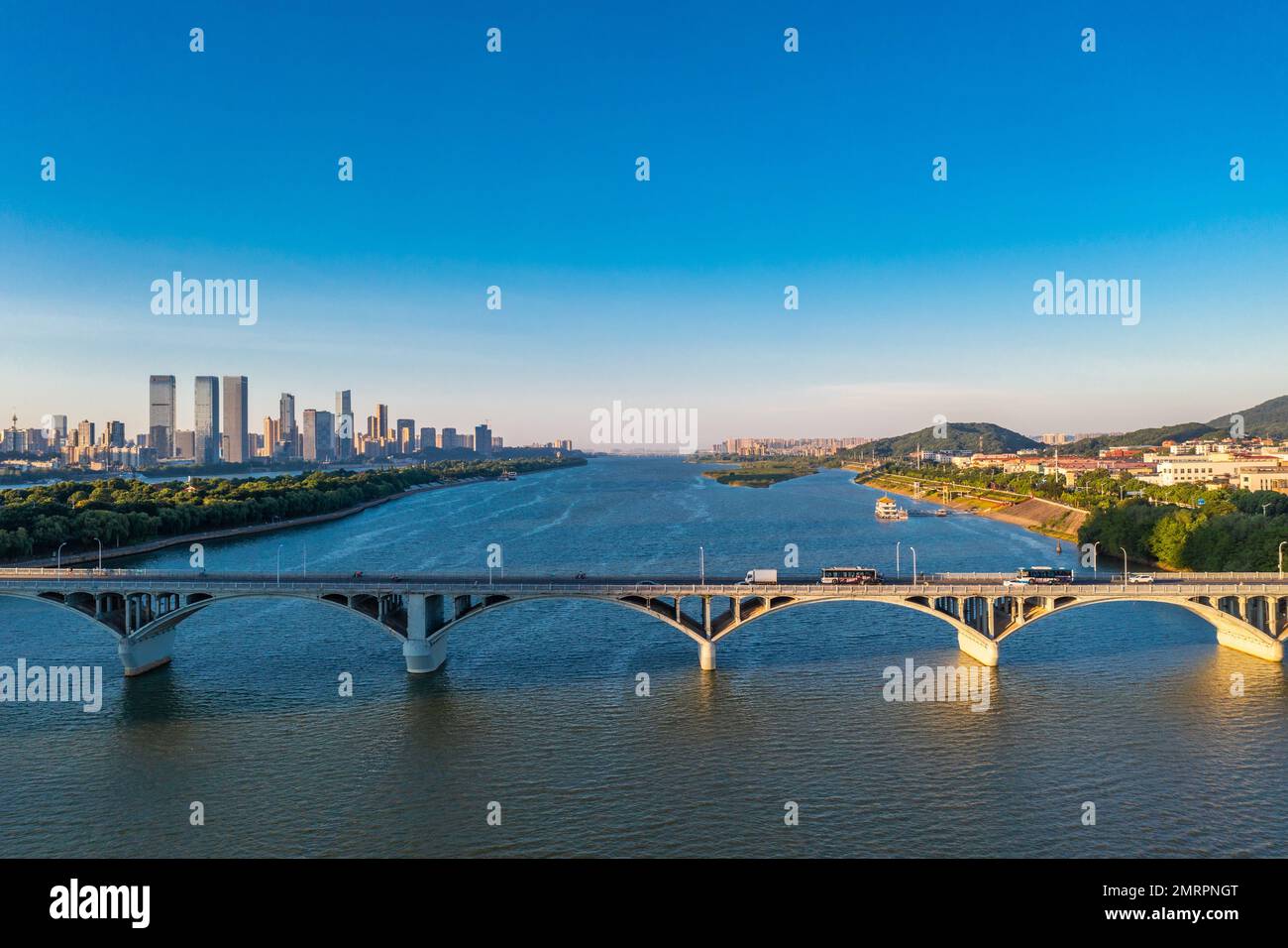 Aerial j bridge in changsha xiangjiang river city Stock Photo - Alamy