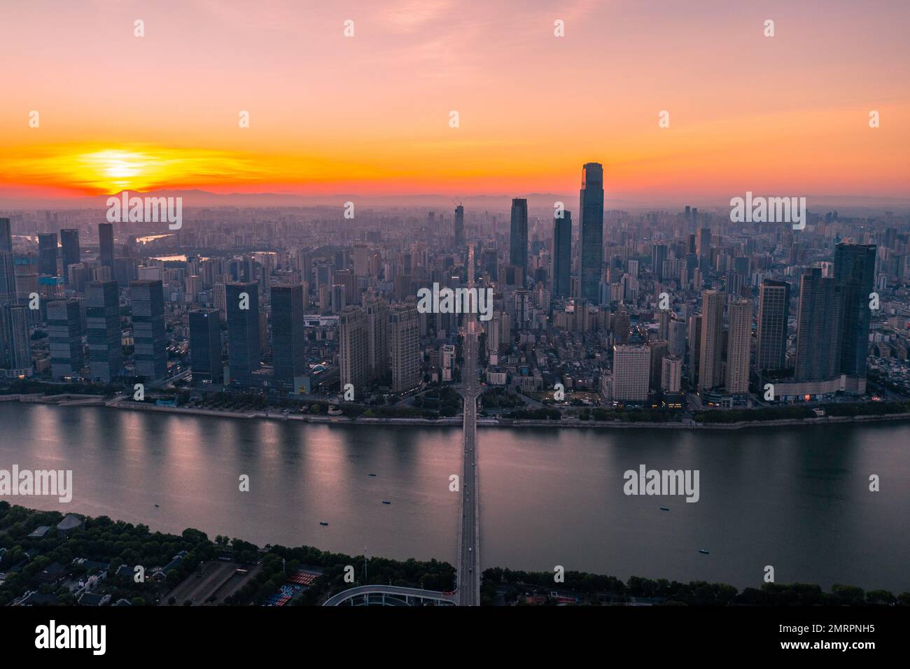 Aerial j bridge in changsha xiangjiang river city Stock Photo - Alamy