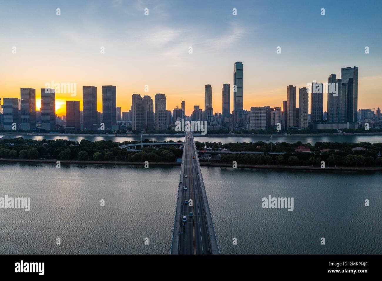 Aerial j bridge in changsha xiangjiang river city Stock Photo - Alamy