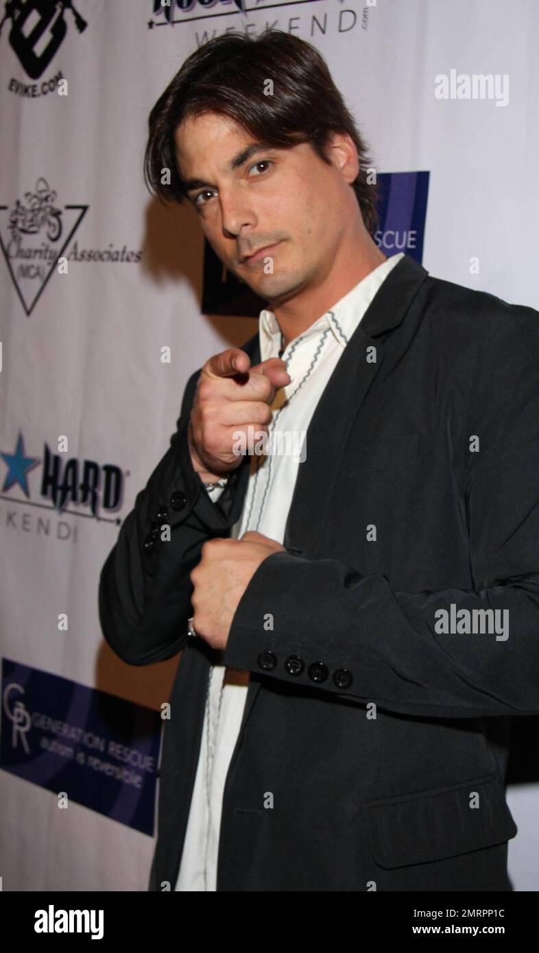 Bryan Dattilo attends Leather Meets Lace II at the Playboy Mansion. The ...