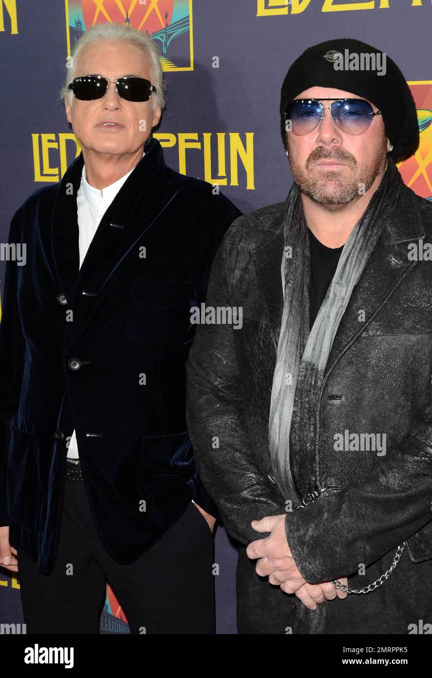 Jimmy Page and Jason Bonham attend the premiere of 'Led Zeppelin ...