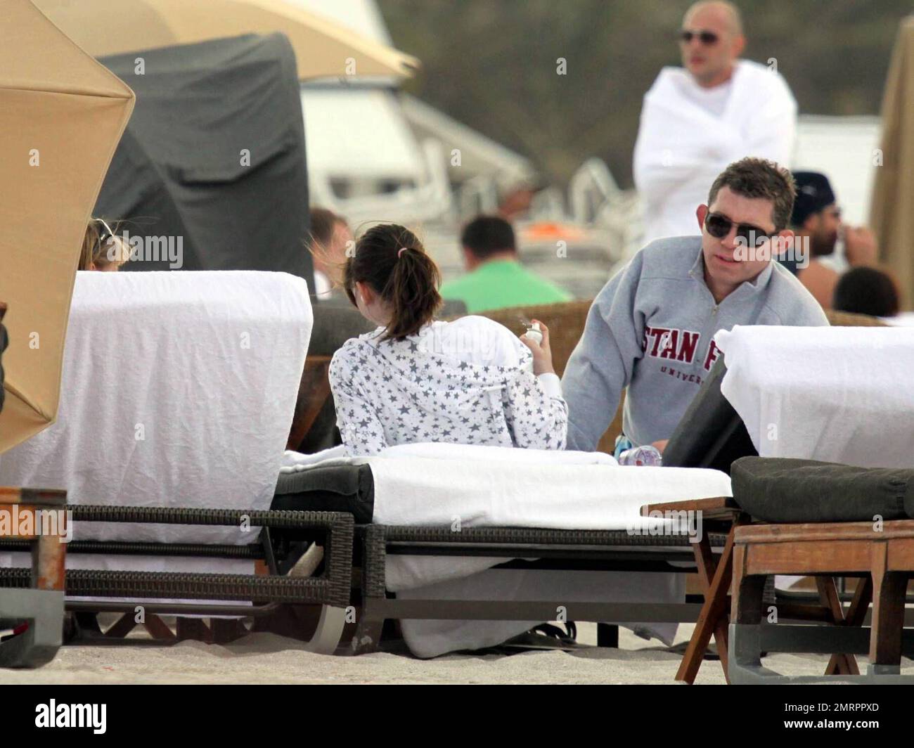Actor and comedian Lee Evans enjoys the New Year's holiday on the beach ...