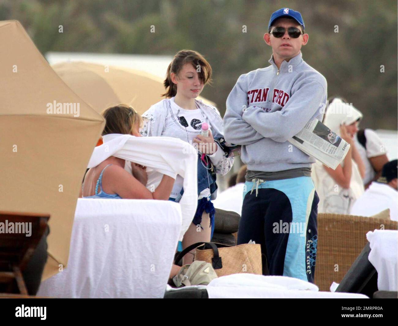 Actor and comedian Lee Evans enjoys the New Year's holiday on the beach ...