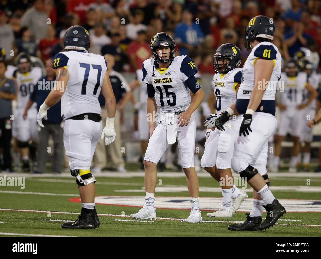 Northern Arizona quarterback Case Cookus (15) in the first half during ...