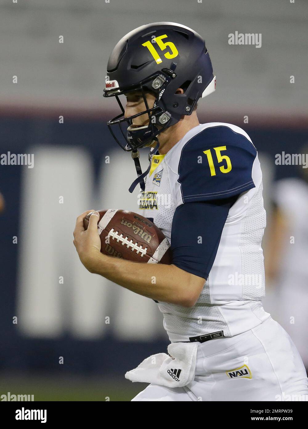 Northern Arizona quarterback Case Cookus (15) in the first half during ...