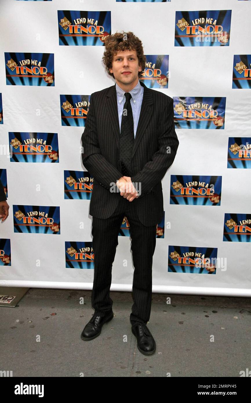 Jesse Eisenberg attends the opening night of "Lend Me A Tenor" in New ...