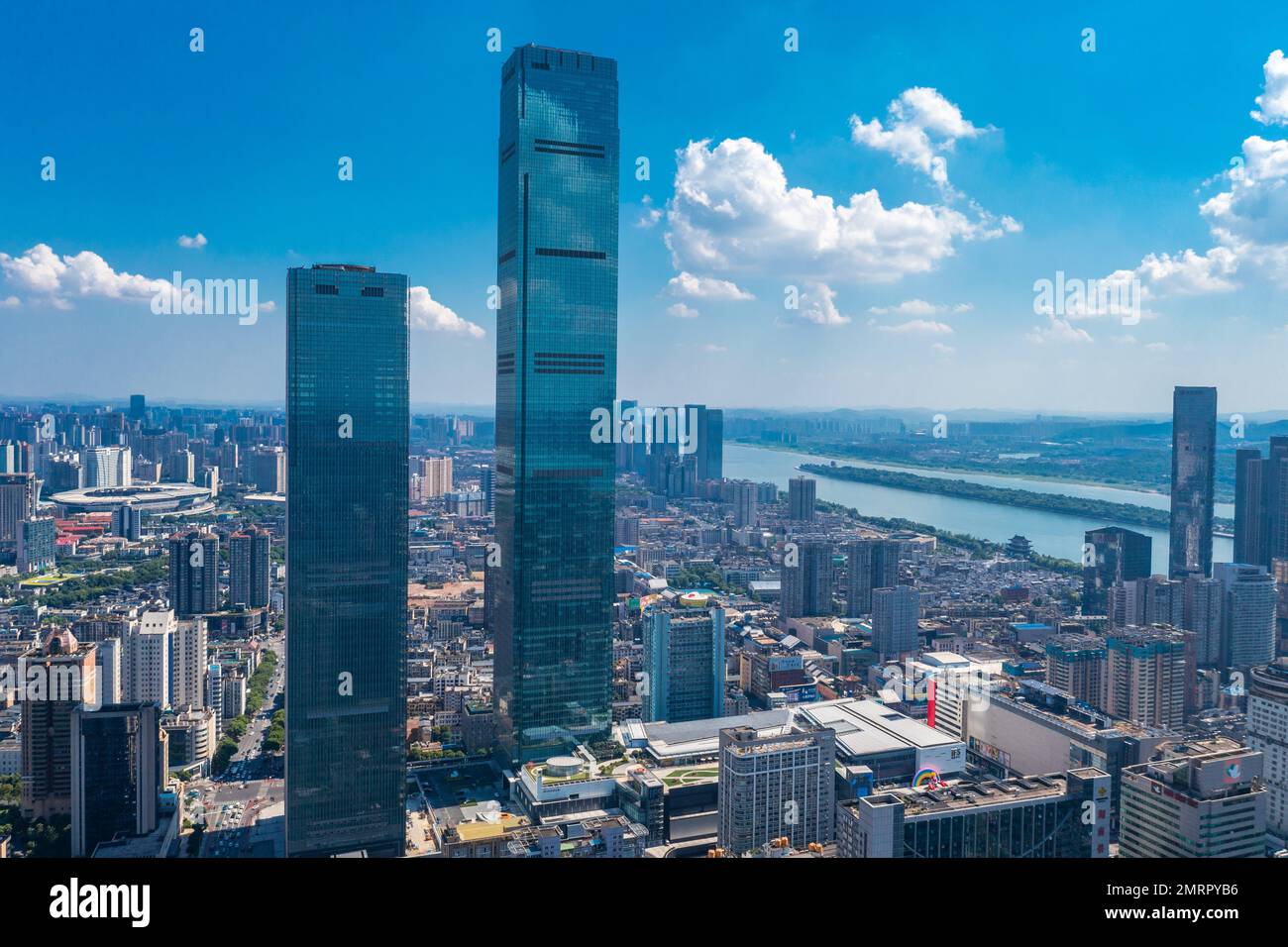 Aerial changsha city international financial center area Stock Photo ...