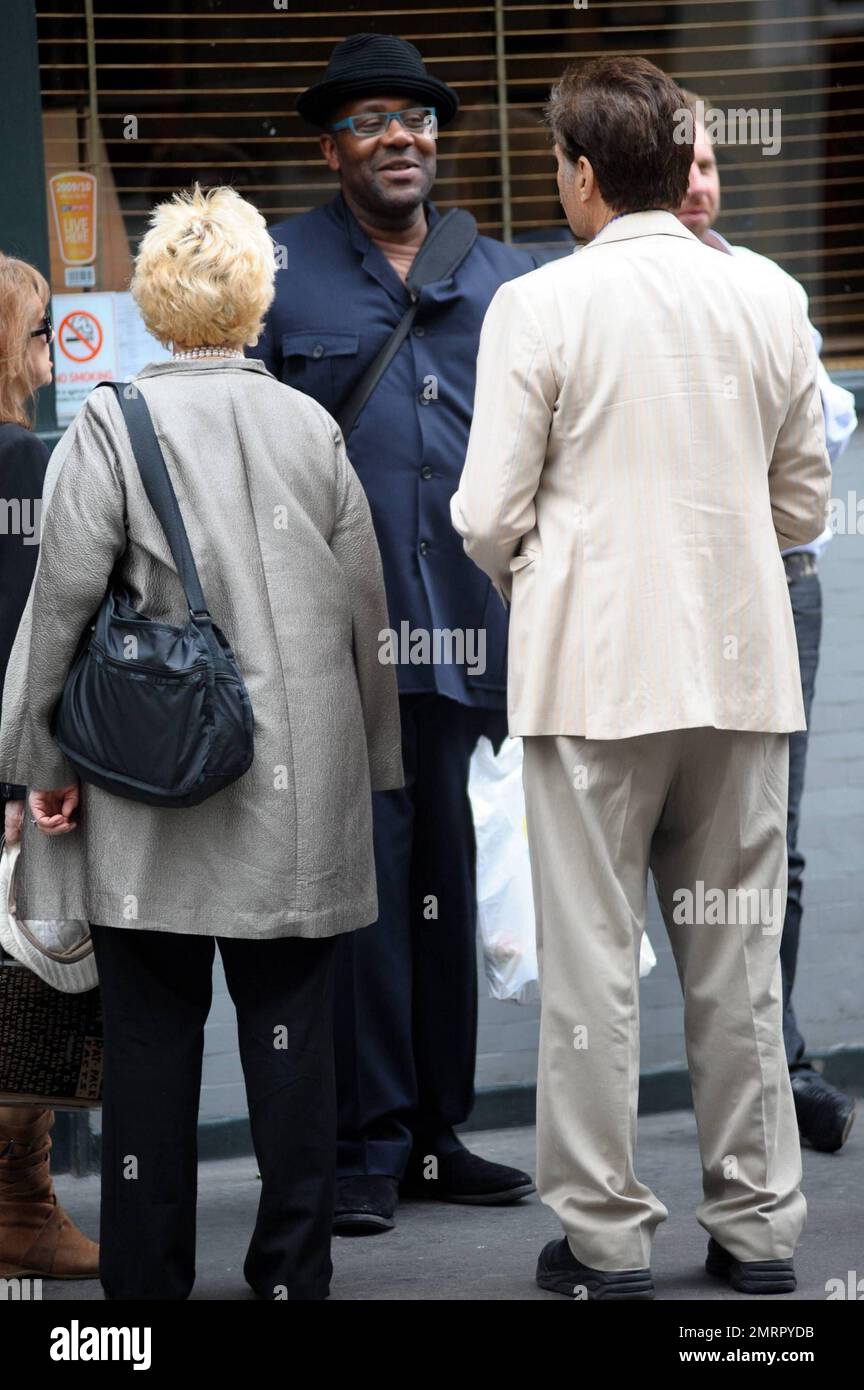 Lenny Henry chats with fans outside the Groucho Club in Soho. London ...