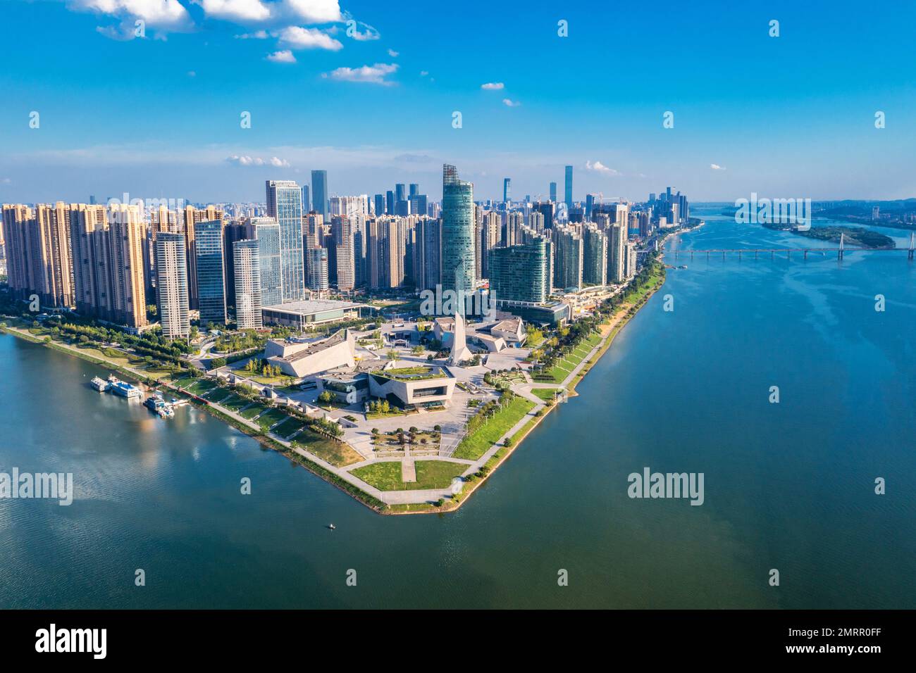 Aerial hunan changsha beichen delta binjiang head square cultural state ...