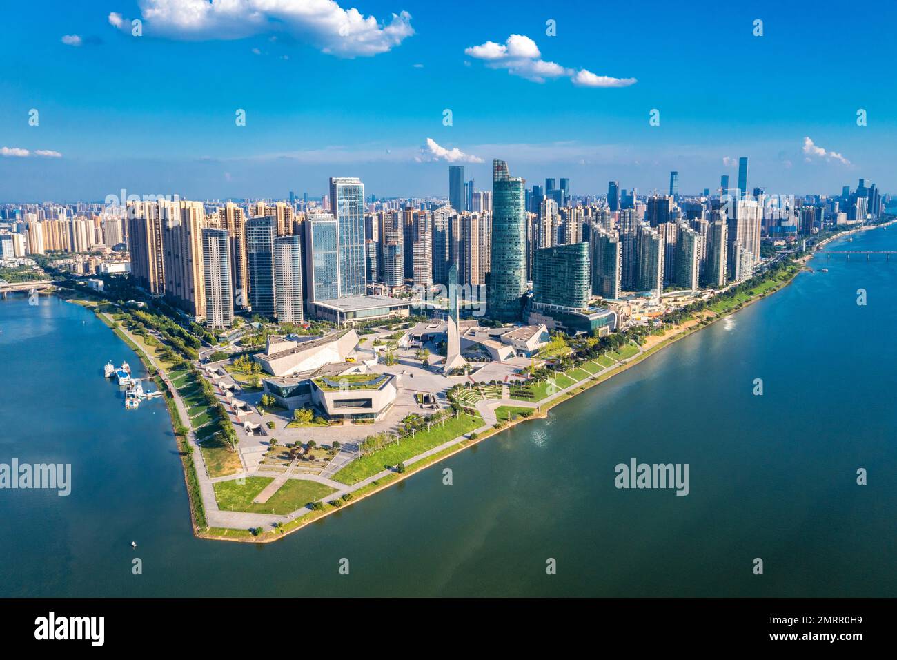 Aerial hunan changsha beichen delta binjiang head square cultural state ...