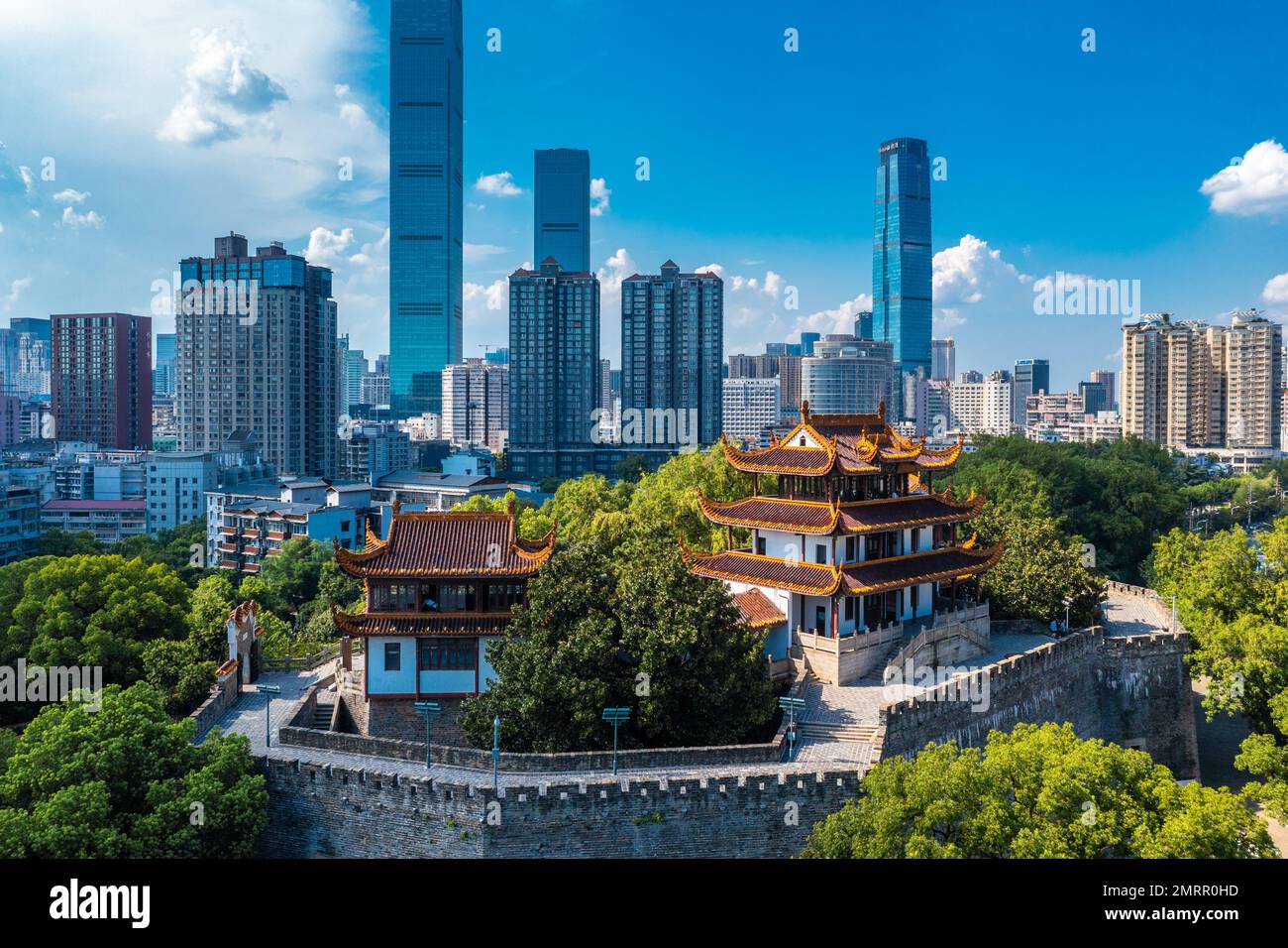 Aerial changsha under the background of the gold center, as the ancient ...