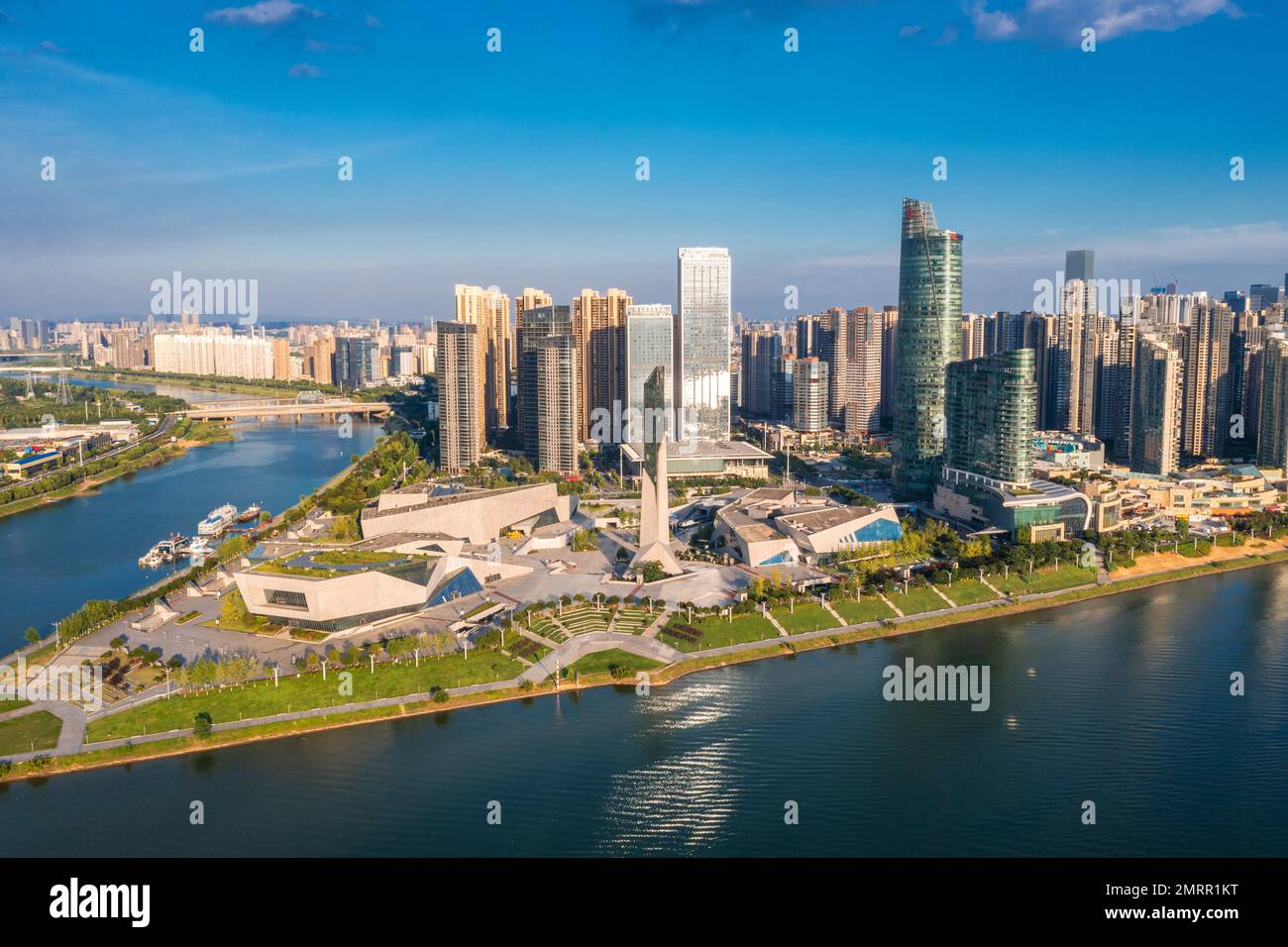 Aerial hunan changsha beichen delta binjiang head square cultural state ...