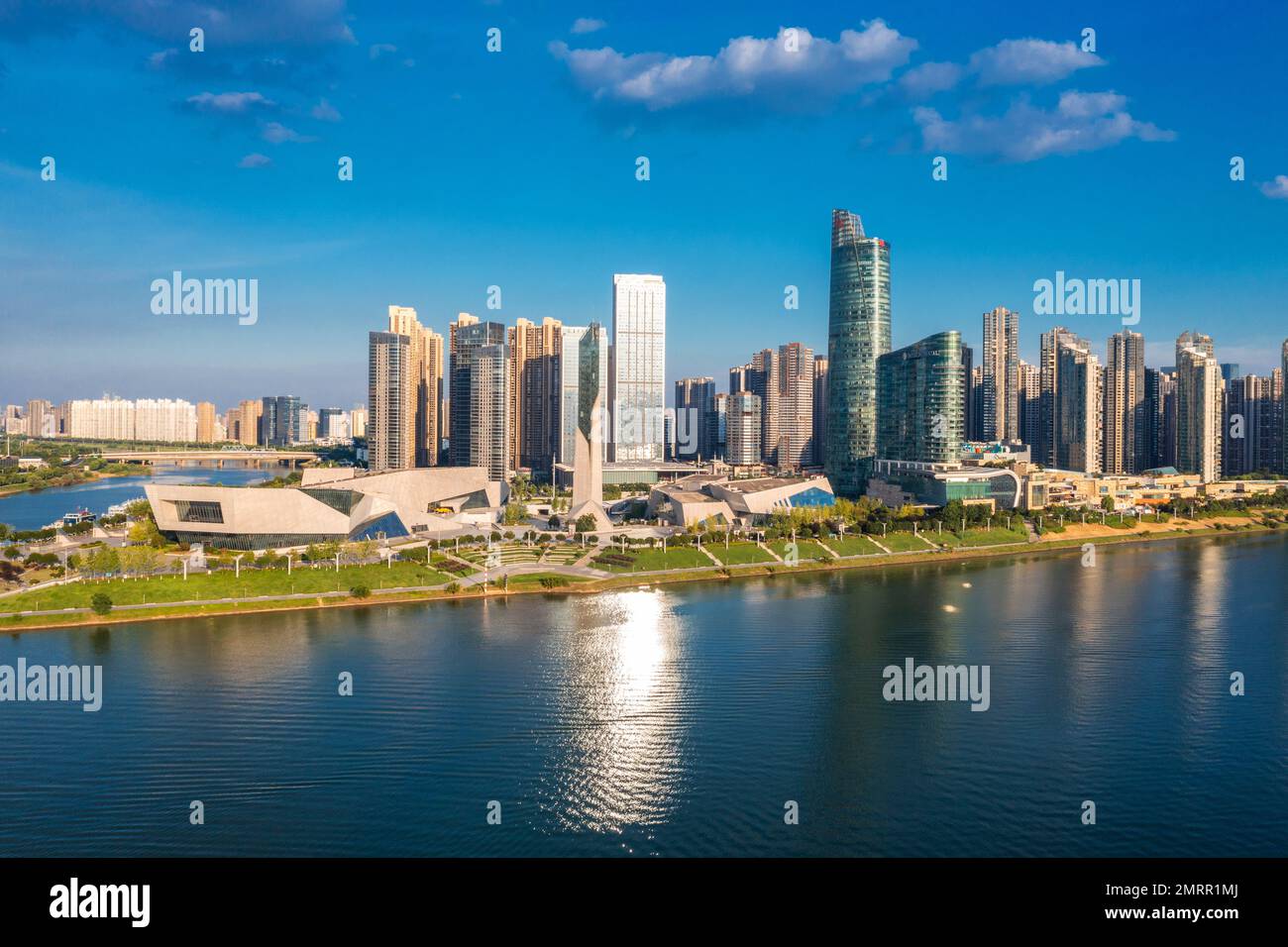 Aerial hunan changsha beichen delta binjiang head square cultural state ...