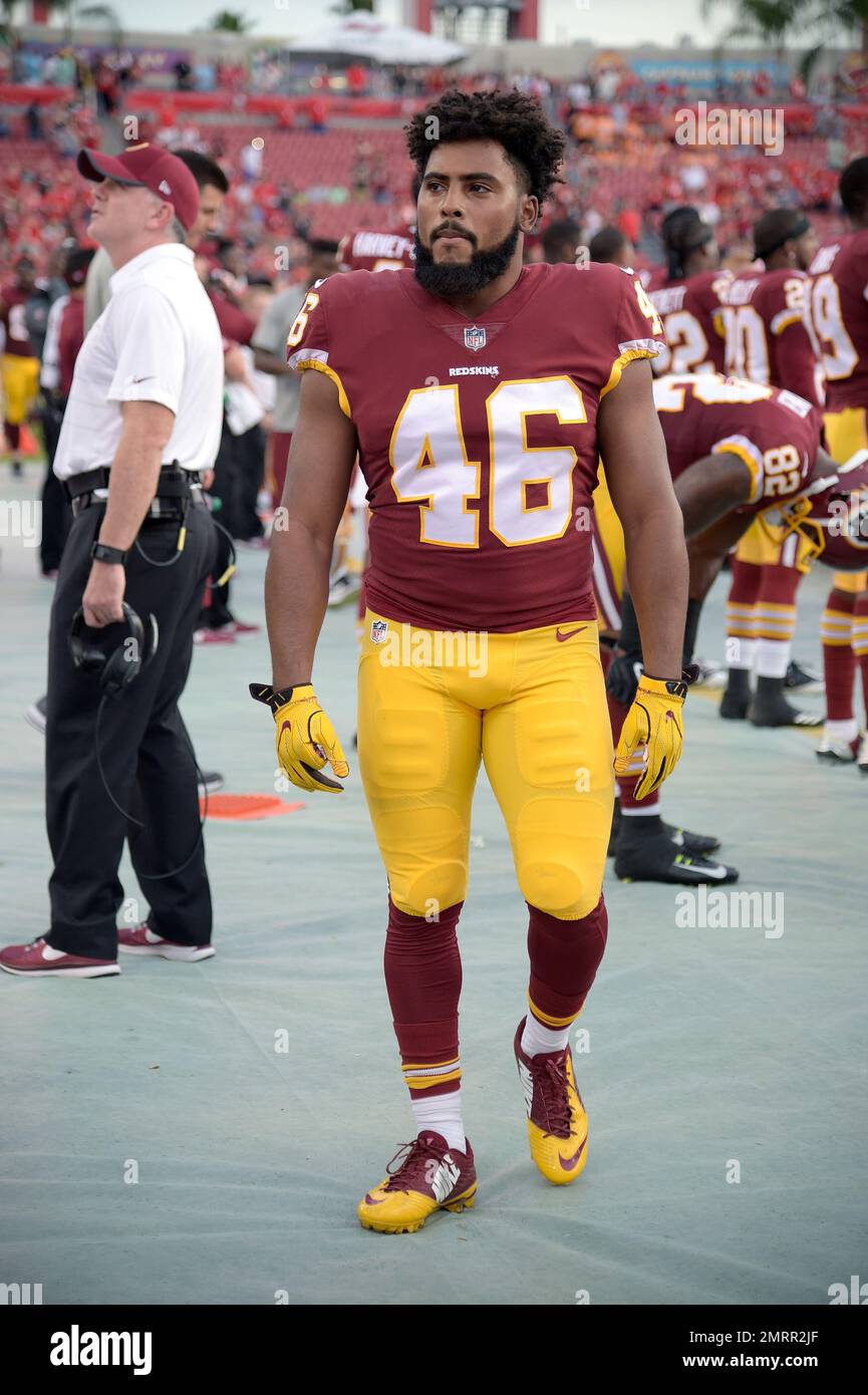 Washington Redskins linebacker Nico Marley (46) watches from the ...