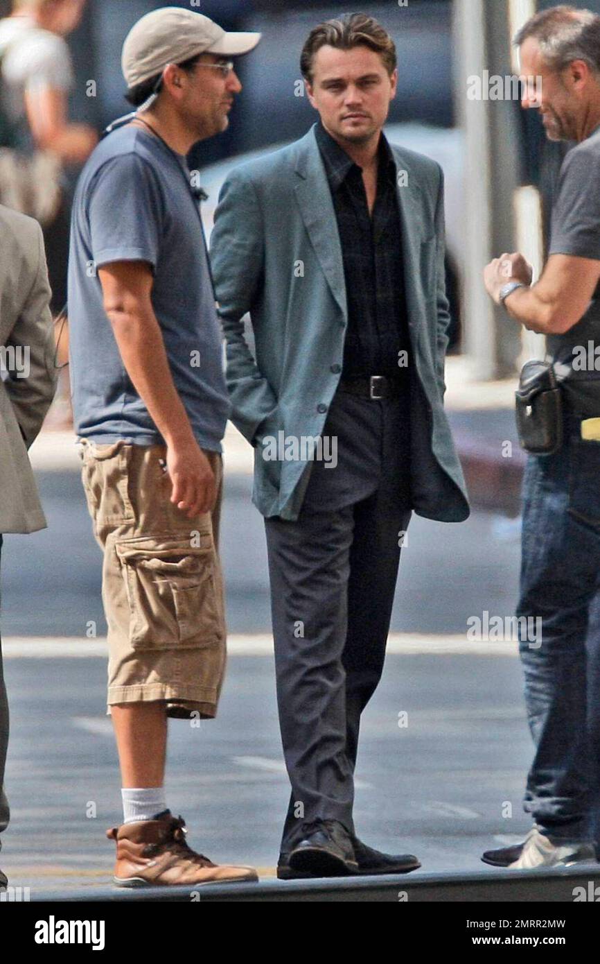 Leonardo DiCaprio films scenes for his new film "Inception" (working ...