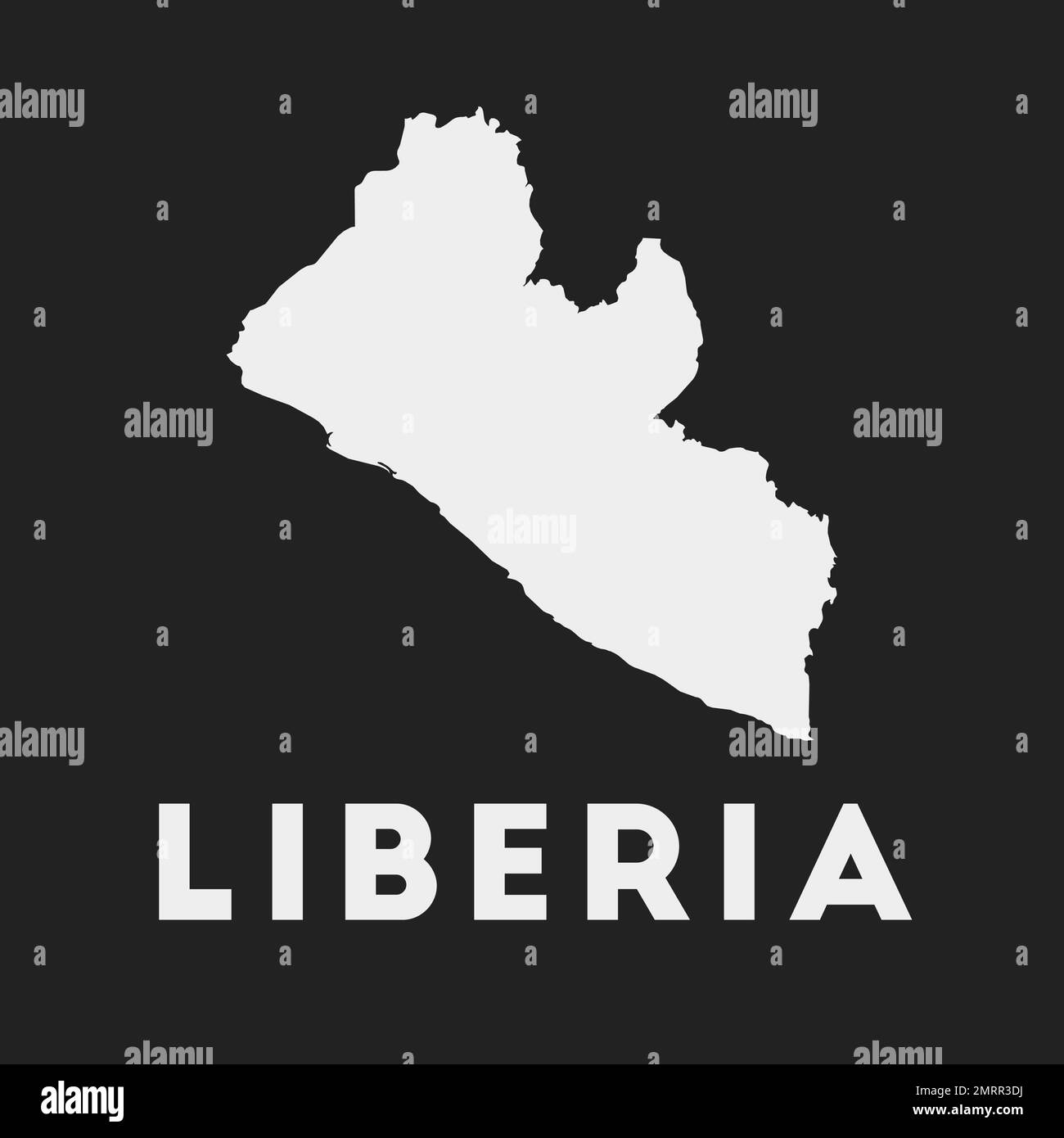 Liberia icon. Country map on dark background. Stylish Liberia map with ...