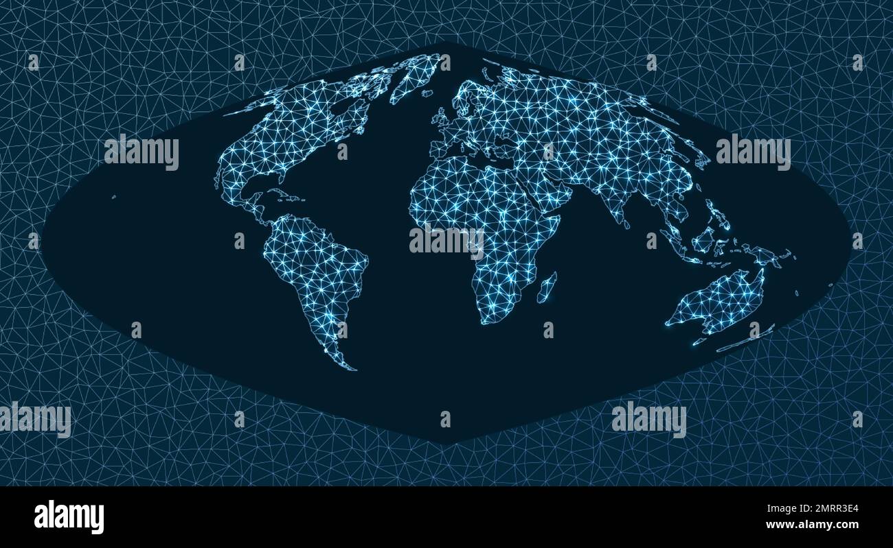 Global internet business concept. Craster projection. World Network ...