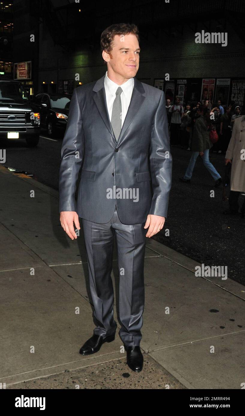 Michael C Hall poses for photos outside the "Late Show with David ...