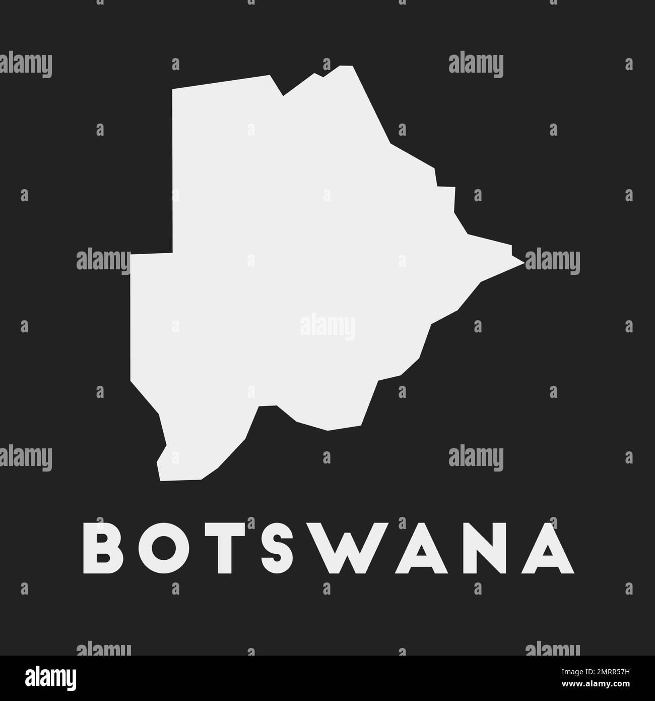 Botswana Icon Country Map On Dark Background Stylish Botswana Map