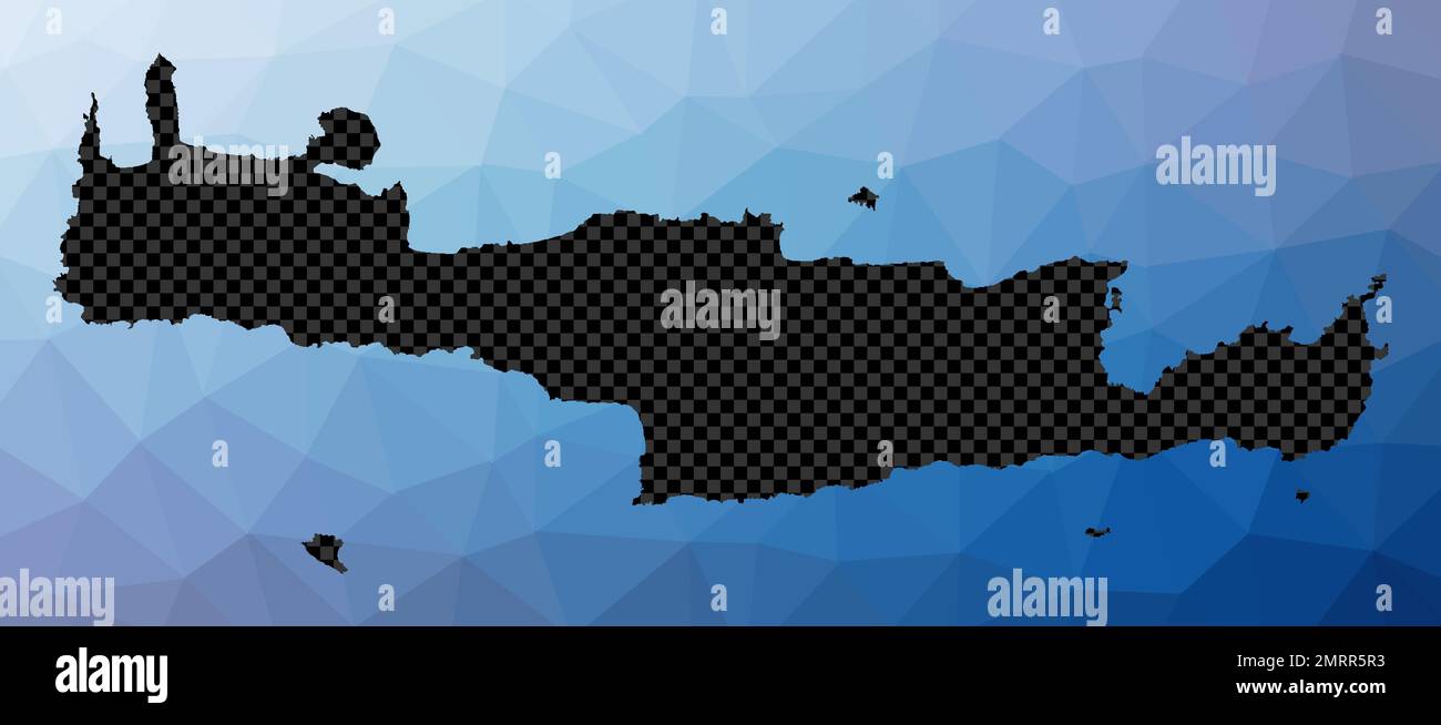 Crete geometric map. Stencil shape of Crete in low poly style. Cool ...