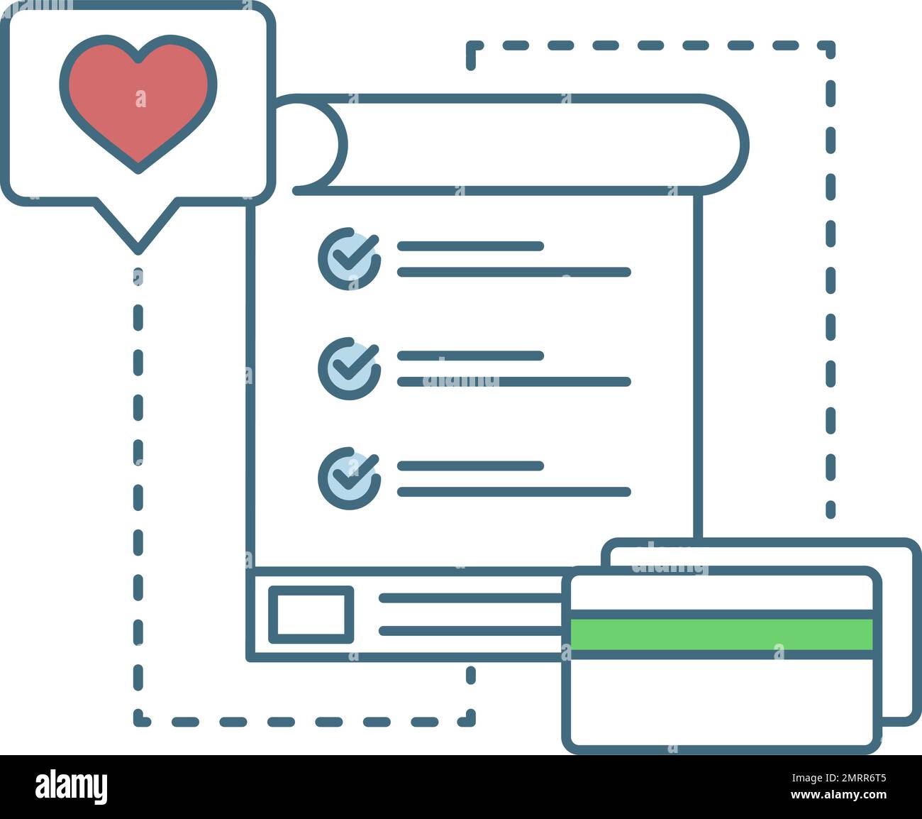 Wish list or checklist icon. Flat vector design with christmas wishlist ...