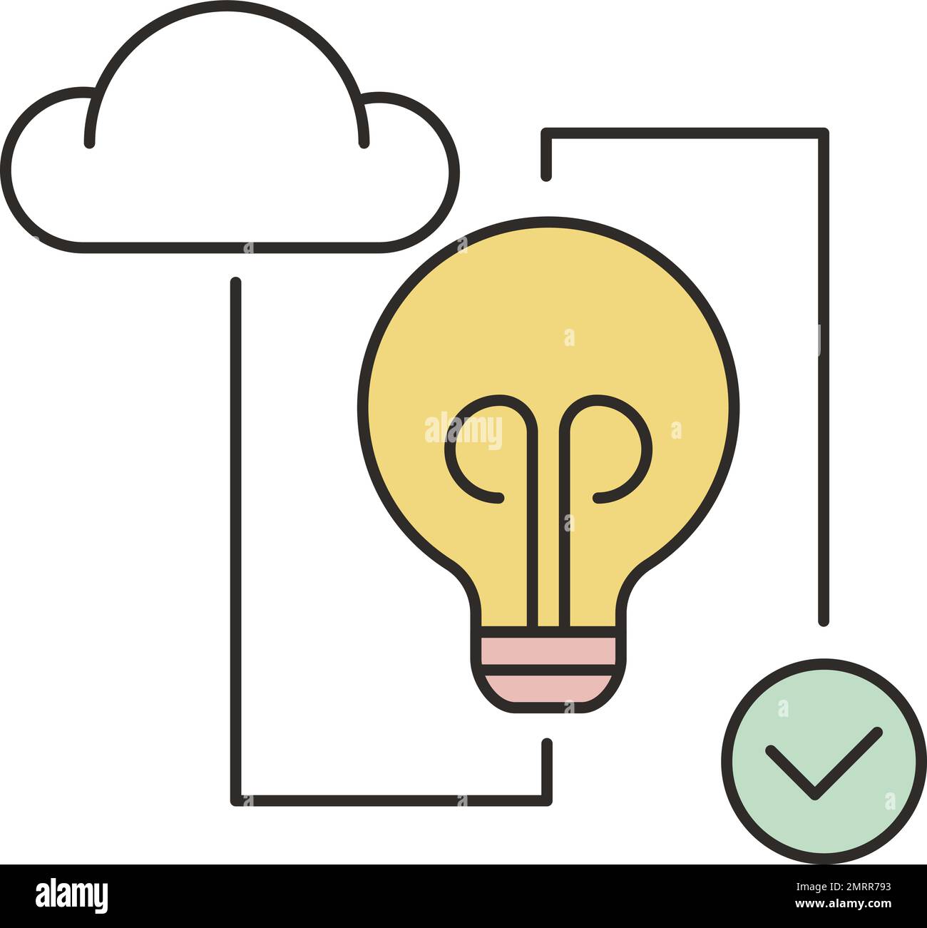 Lightning control smart technology icon. Flat vector light lamp sign ...