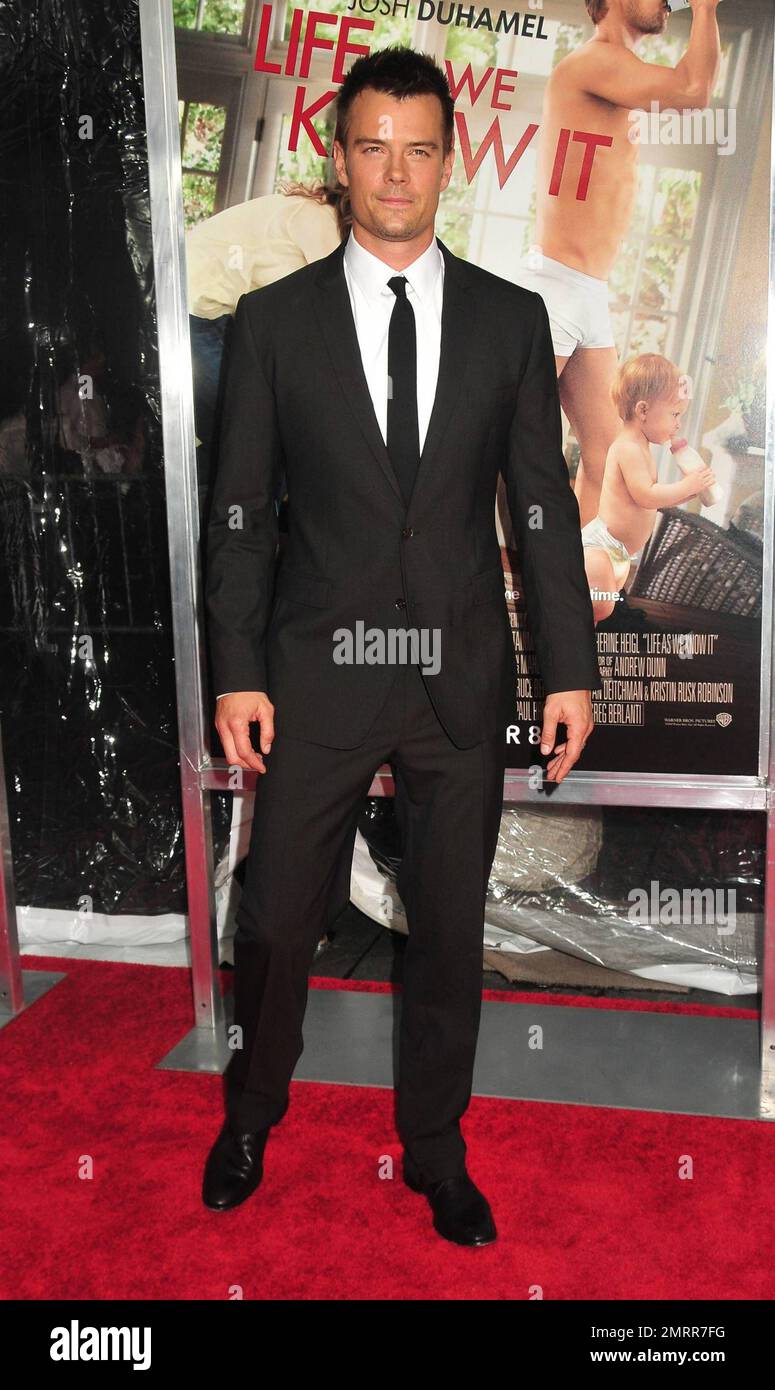 Josh Duhamel walks the red carpet at the premiere of Warner Bros. "Life ...