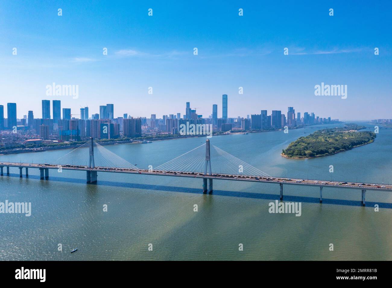 Aerial xiangjiang river of hunan YinPenLing bridge Stock Photo - Alamy