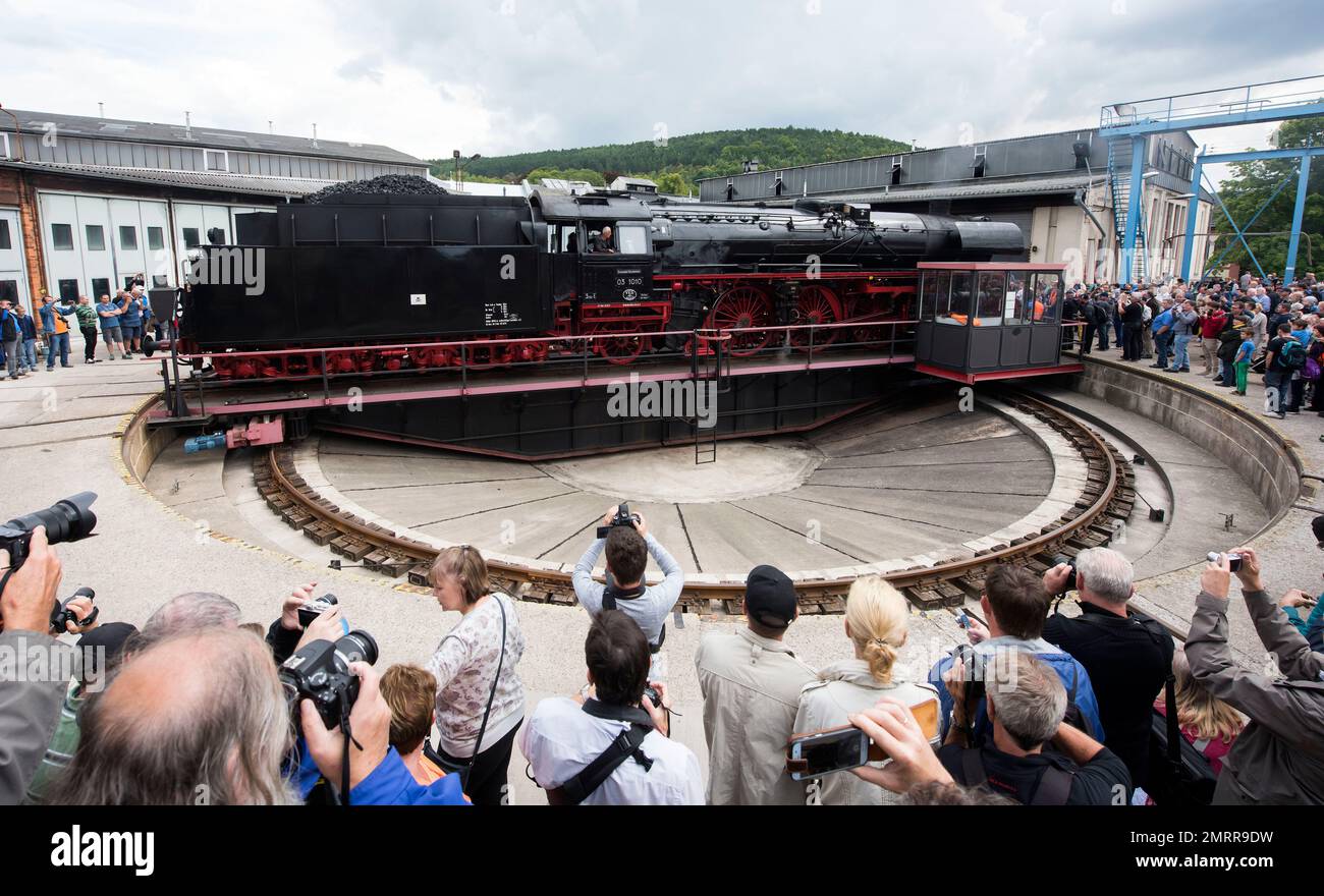 Visitors stand around a Steam Locomotive during the Steam Locomotives ...