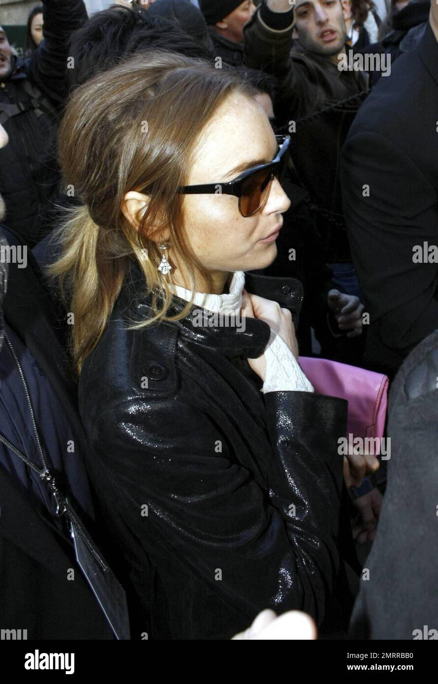 Lindsay Lohan arrives at Samantha Ronson's twin sister Charlotte Ronson ...