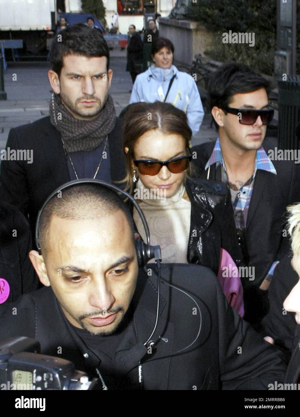 Lindsay Lohan arrives at Samantha Ronson's twin sister Charlotte Ronson ...