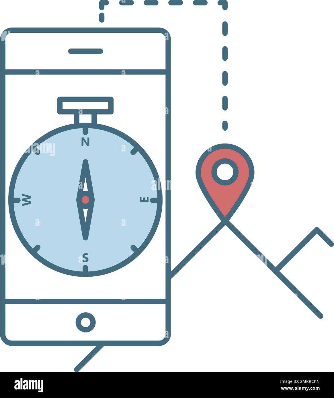 GPS navigation mobile application vector flat icon. Smartphone with ...