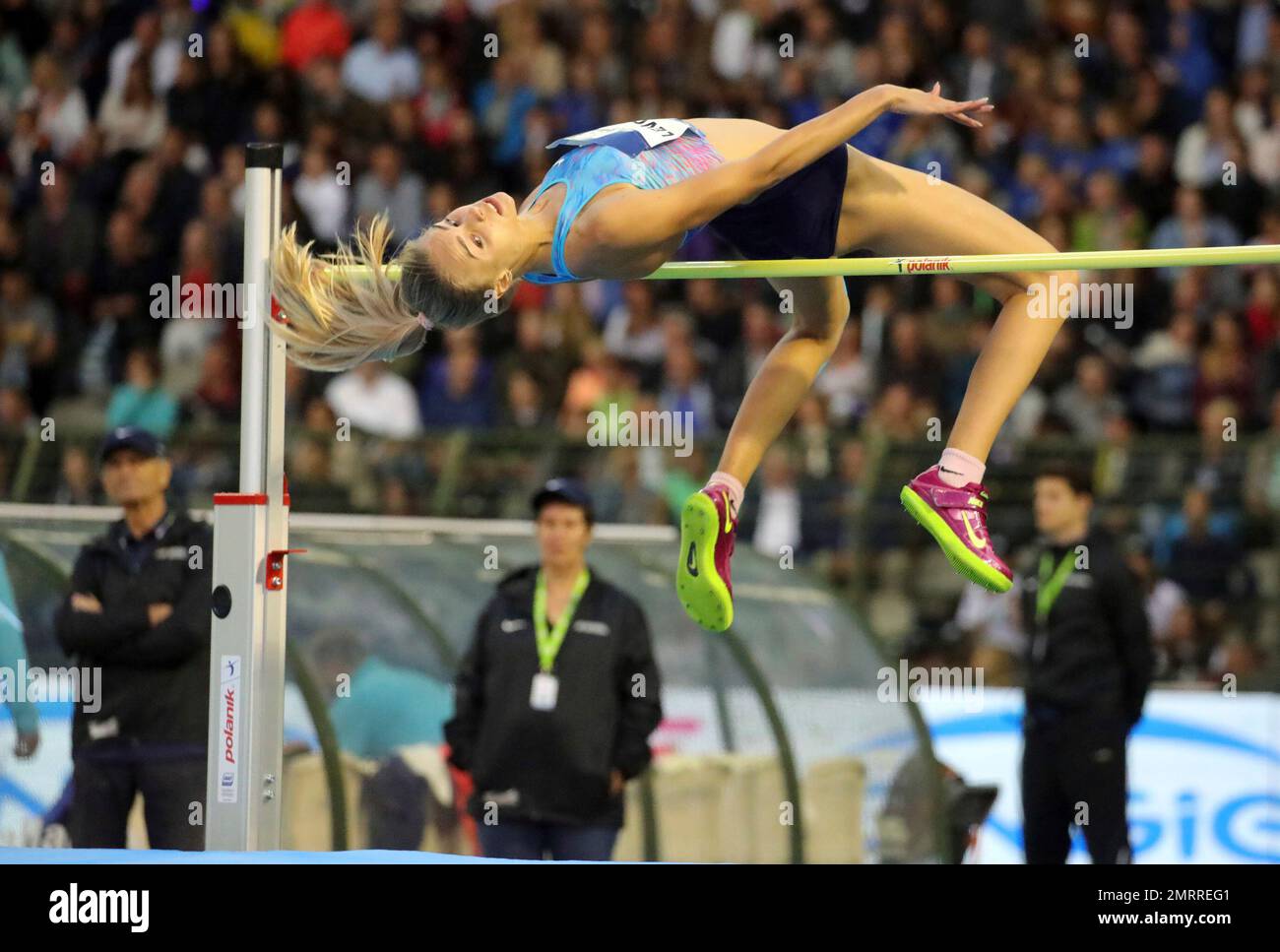 Ukraine's Yuliya Levchnko competes during the women's high jump at the ...