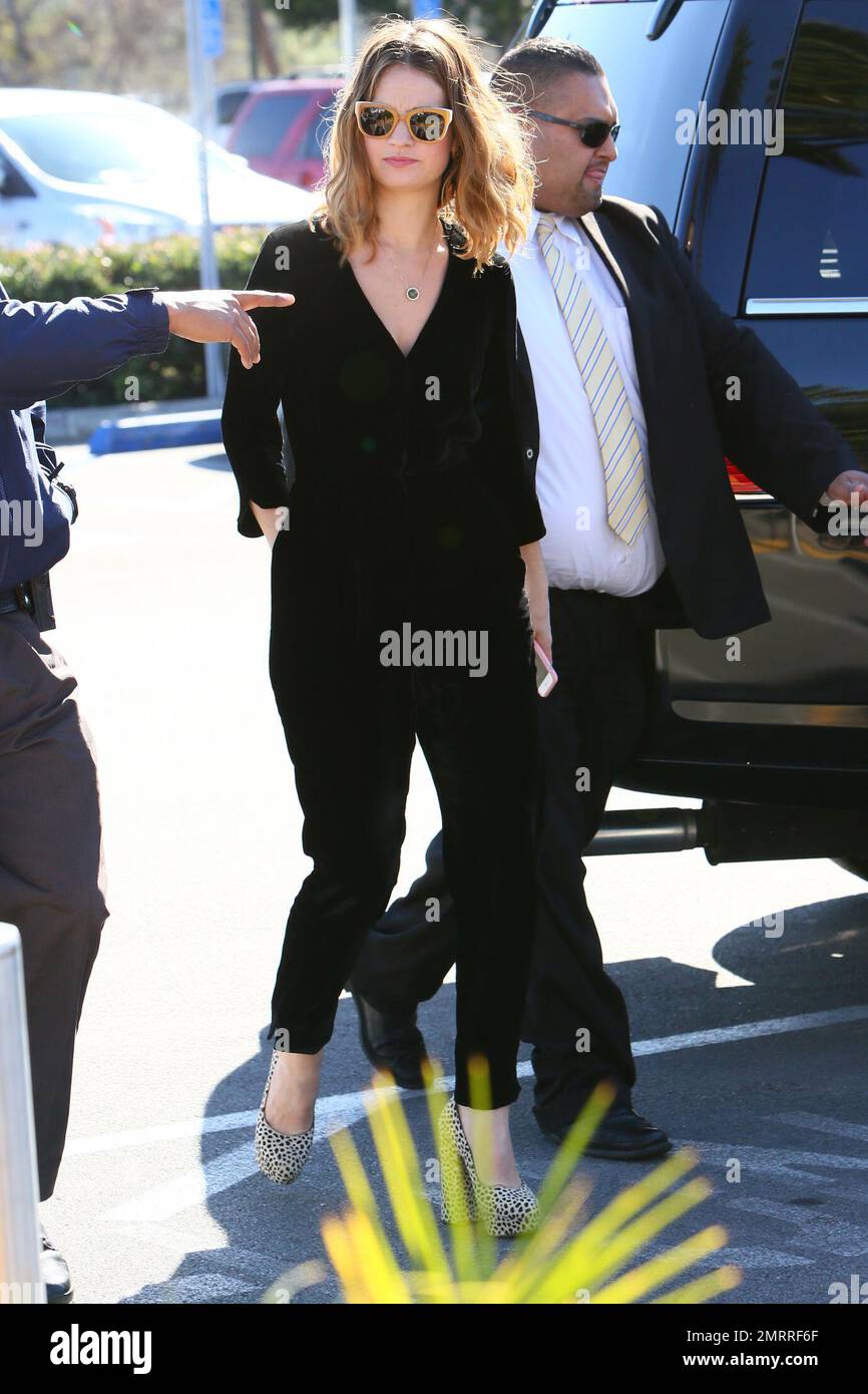 Lily James arrives for her interview with Extra. Los Angeles, CA. 25th ...