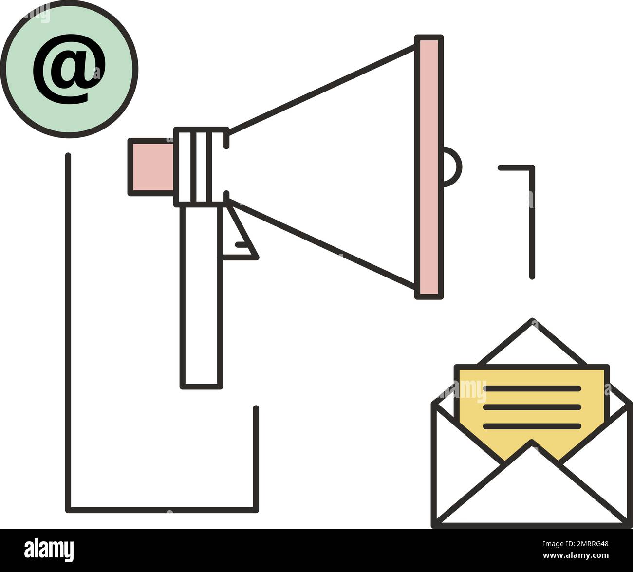 Startup and product release promotion flat vector icon. Megaphone ...