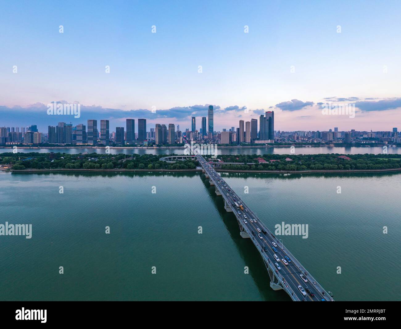 Aerial j bridge in changsha xiangjiang river city Stock Photo - Alamy