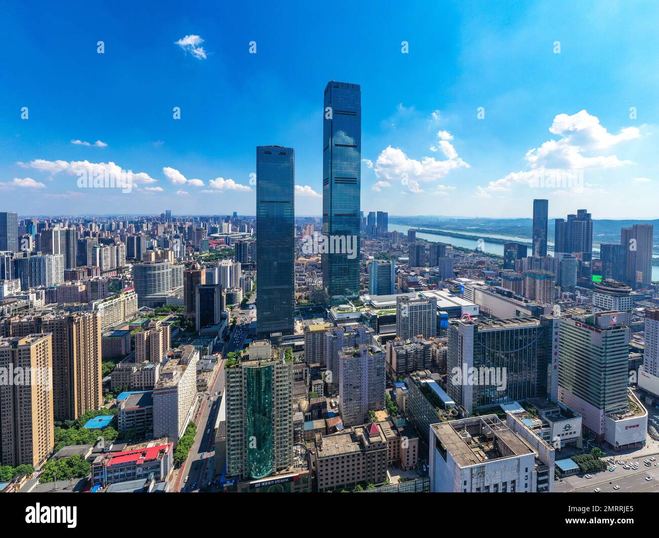 Aerial changsha first high-rise CangGuoJin center IFS scenery, Kowloon ...