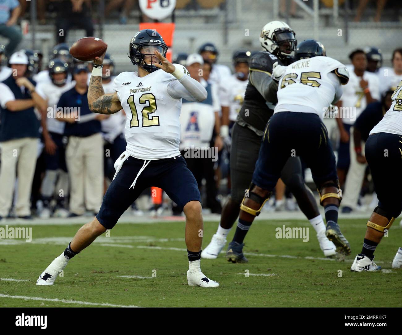 Florida International quarterback Alex McGough (12) throws a pass ...
