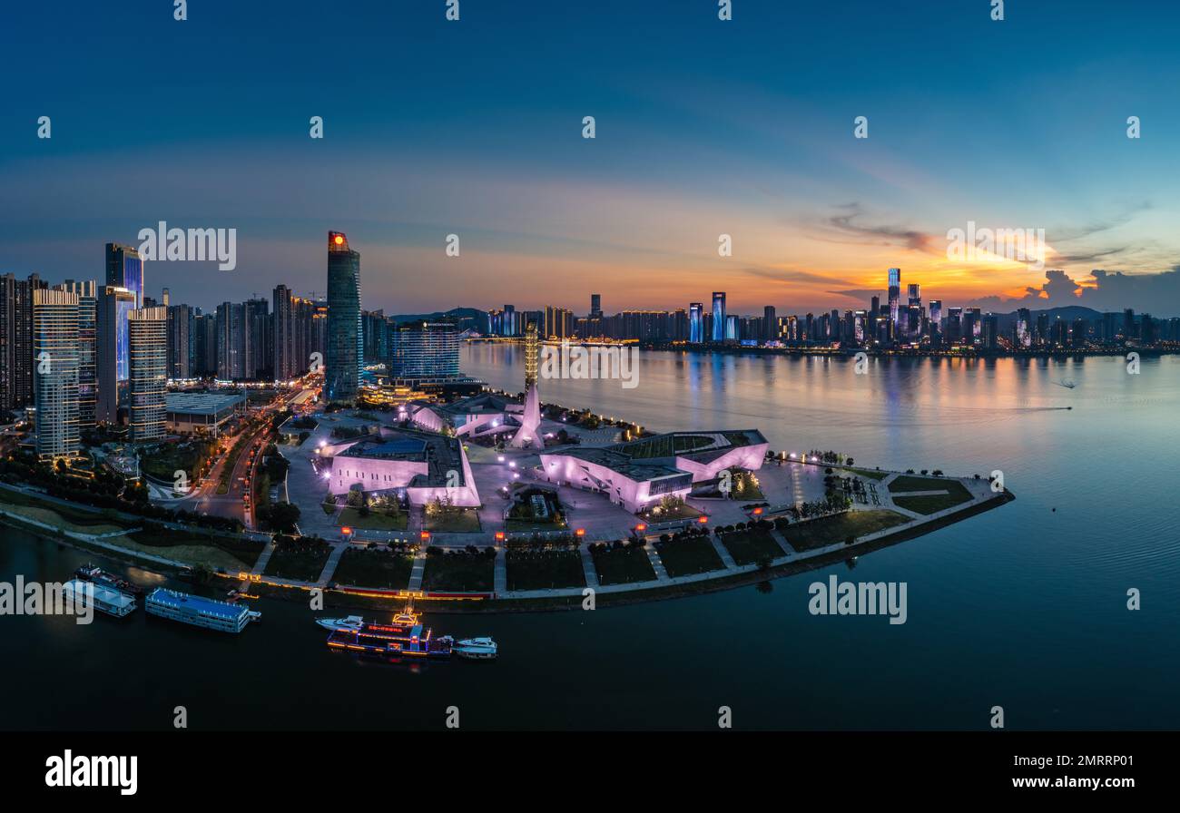 Aerial changsha beichen delta riverside cultural park chau head square ...