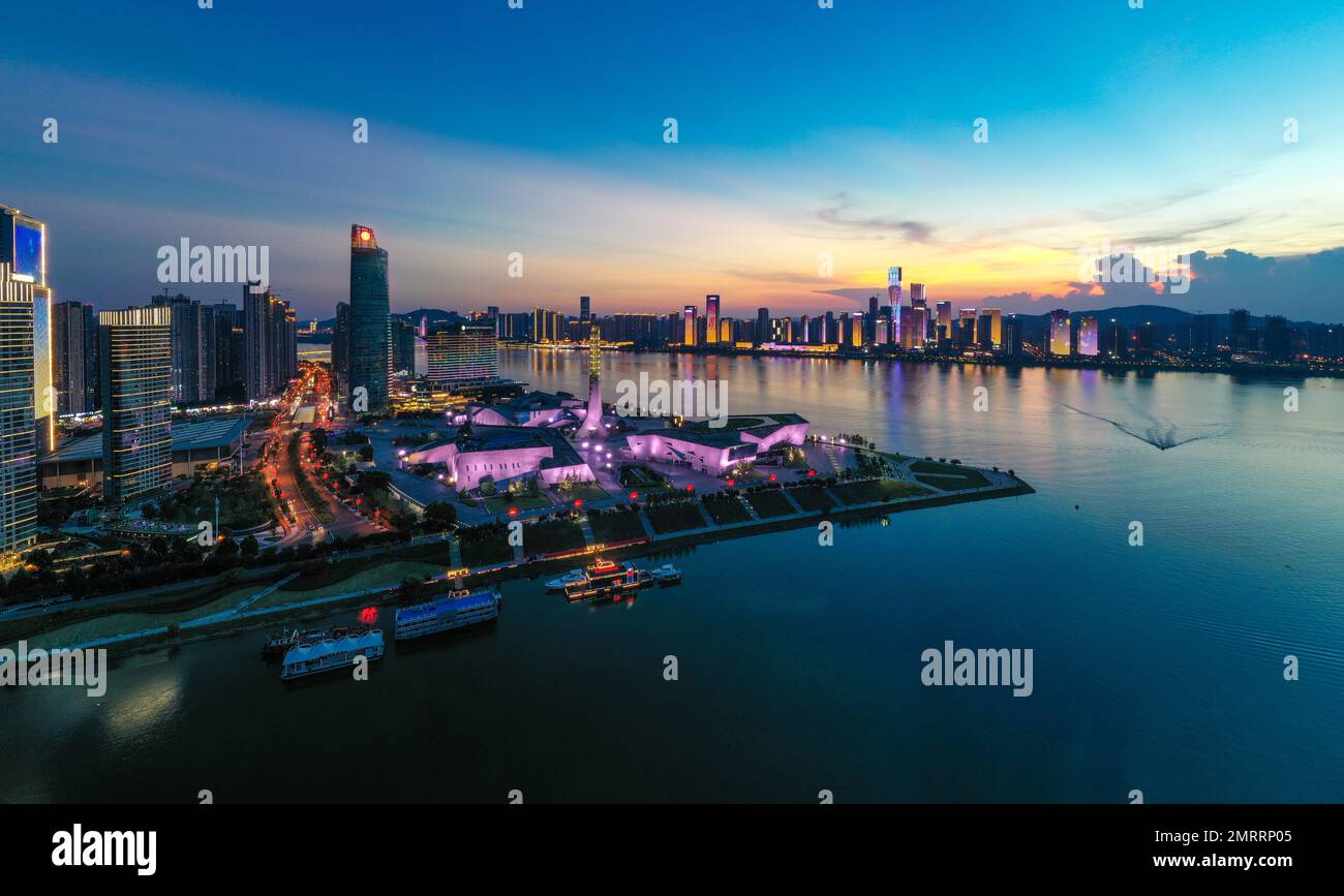 Aerial changsha beichen delta riverside cultural park chau head square ...