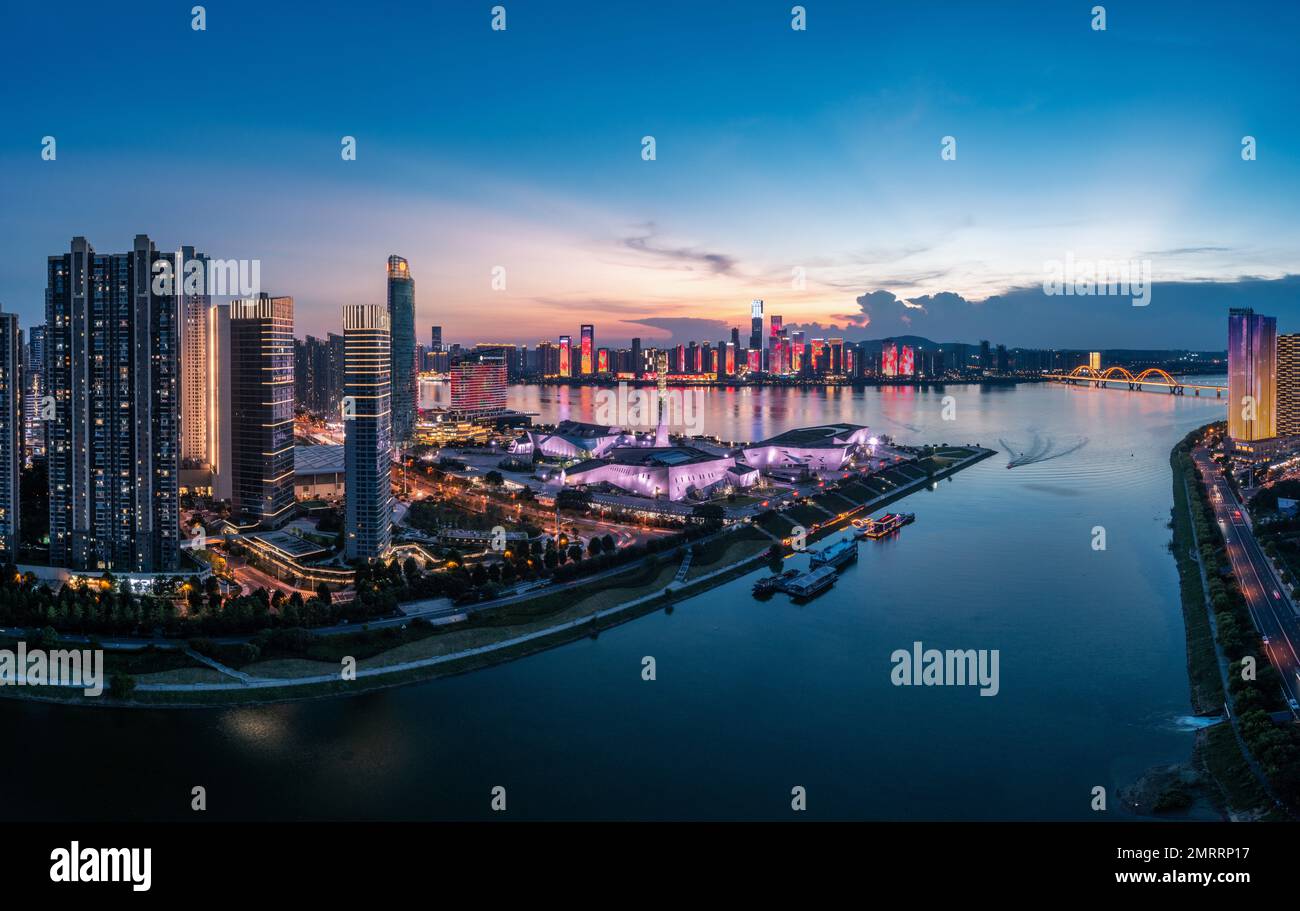 Aerial changsha beichen delta riverside cultural park chau head square ...