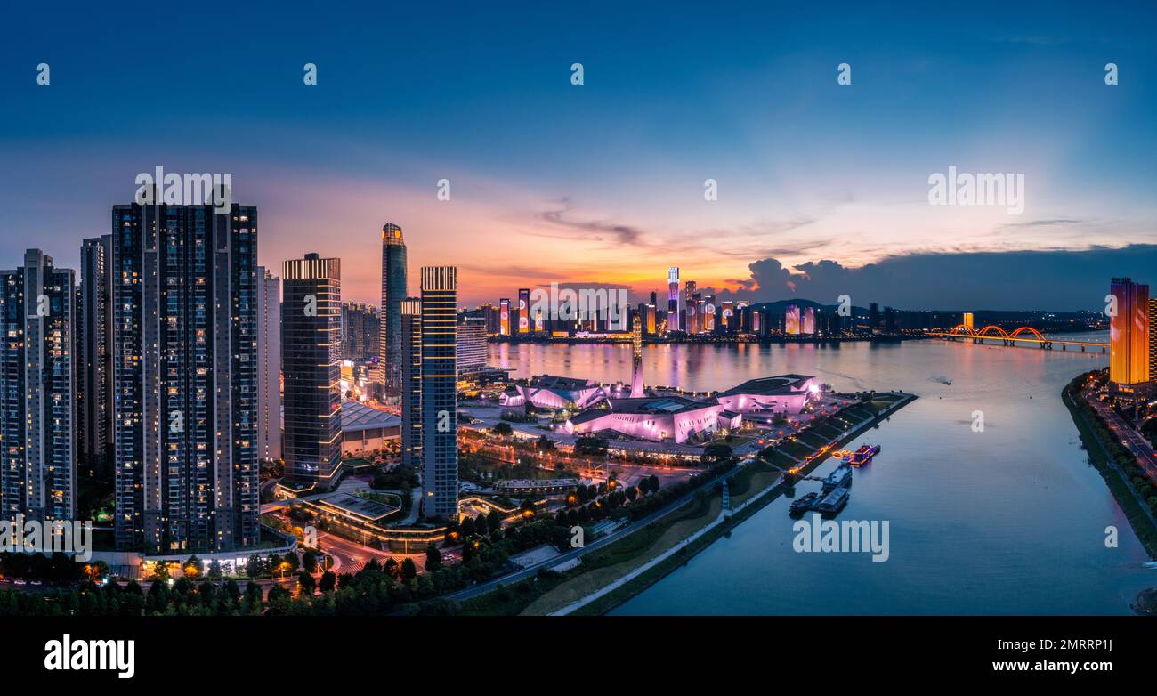 Aerial changsha beichen delta riverside cultural park chau head square ...